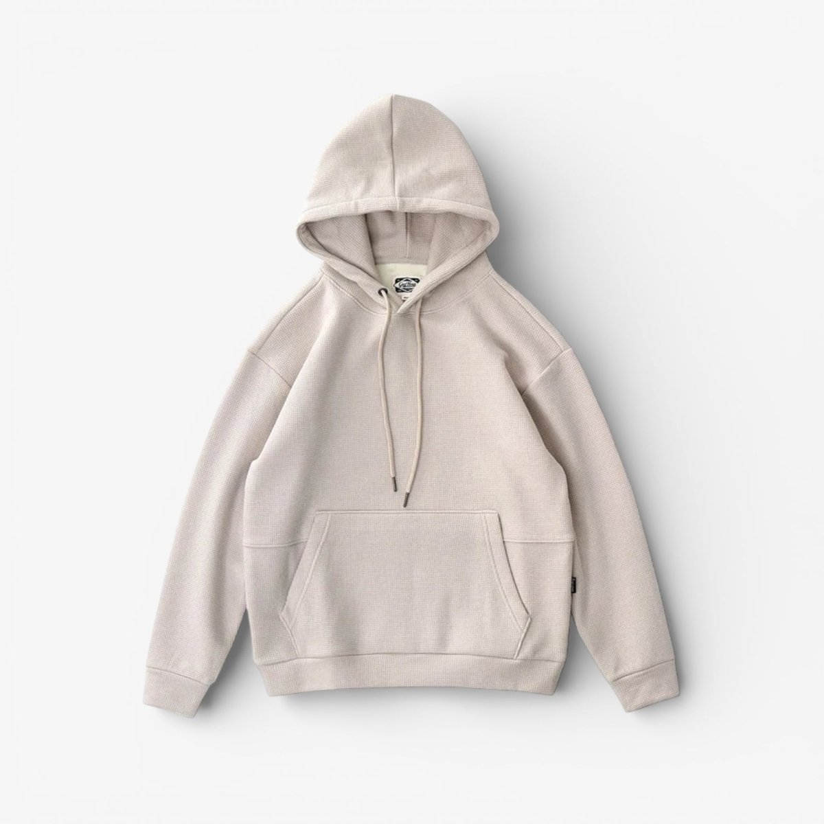 Sudadera con capucha de punto waffle - Pulóver blanco roto – Antonios