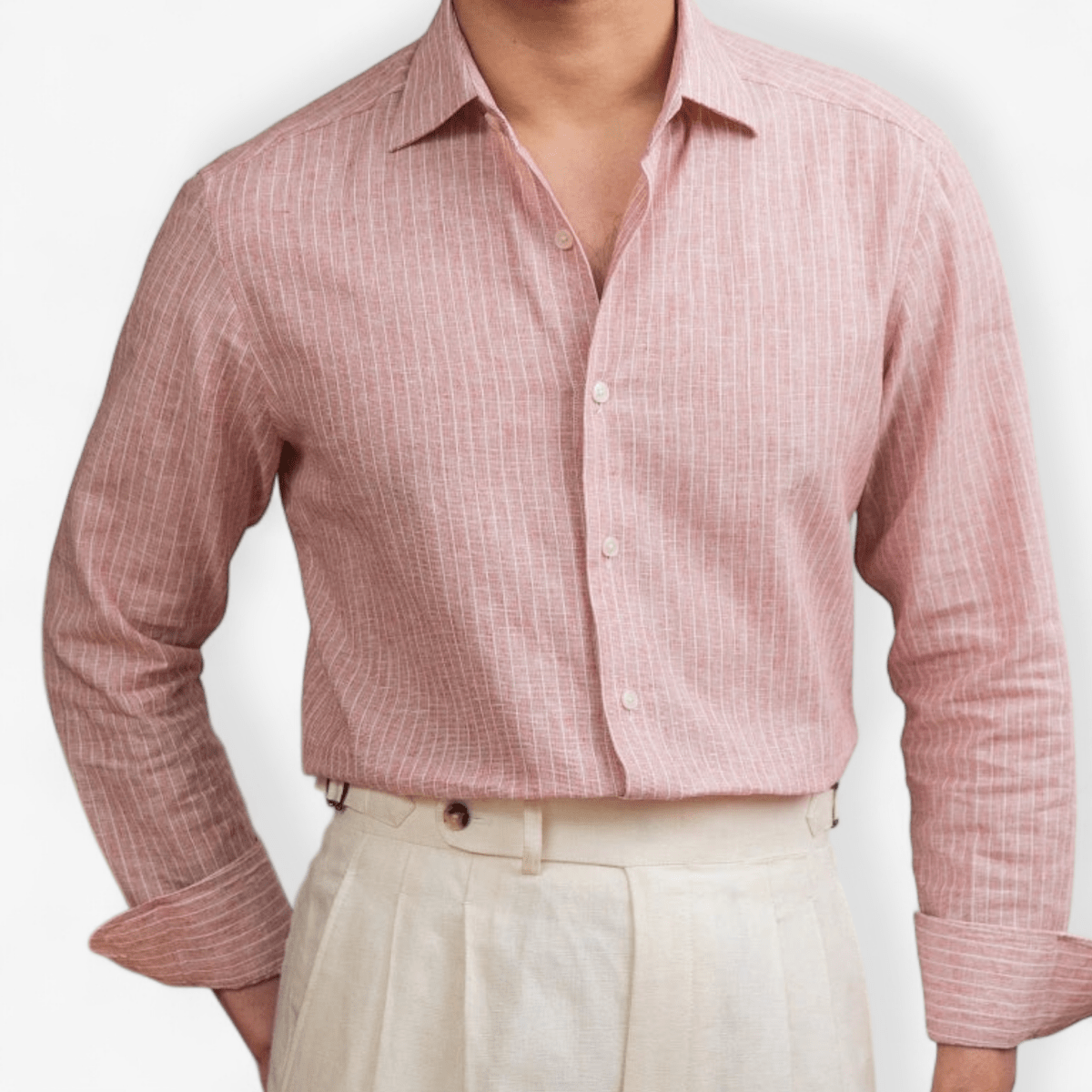 Old money striped linen shirt - Timeless Style & Comfort – Antonios